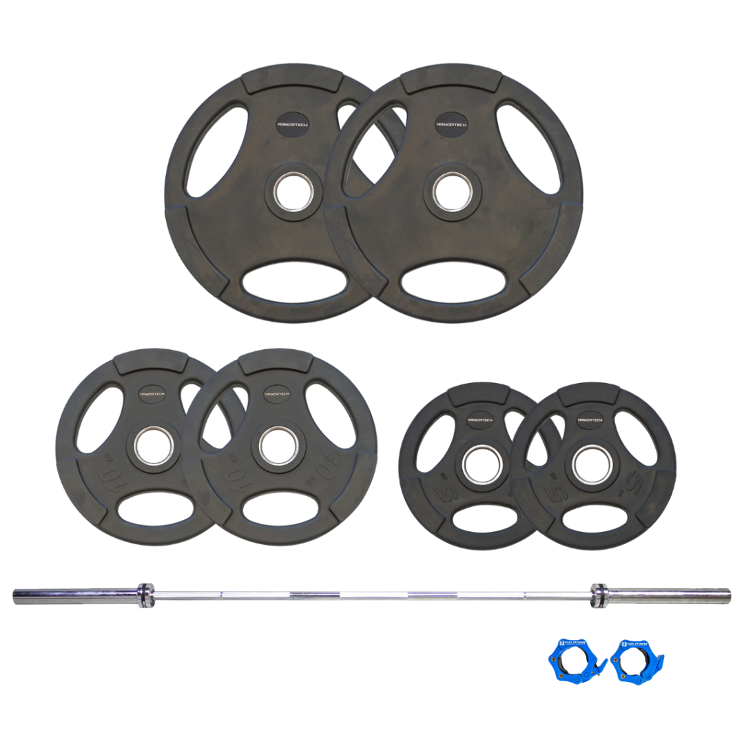 80kg Oly Tri Grip & Barbell Package – Flex Fitness Equipment New Zealand